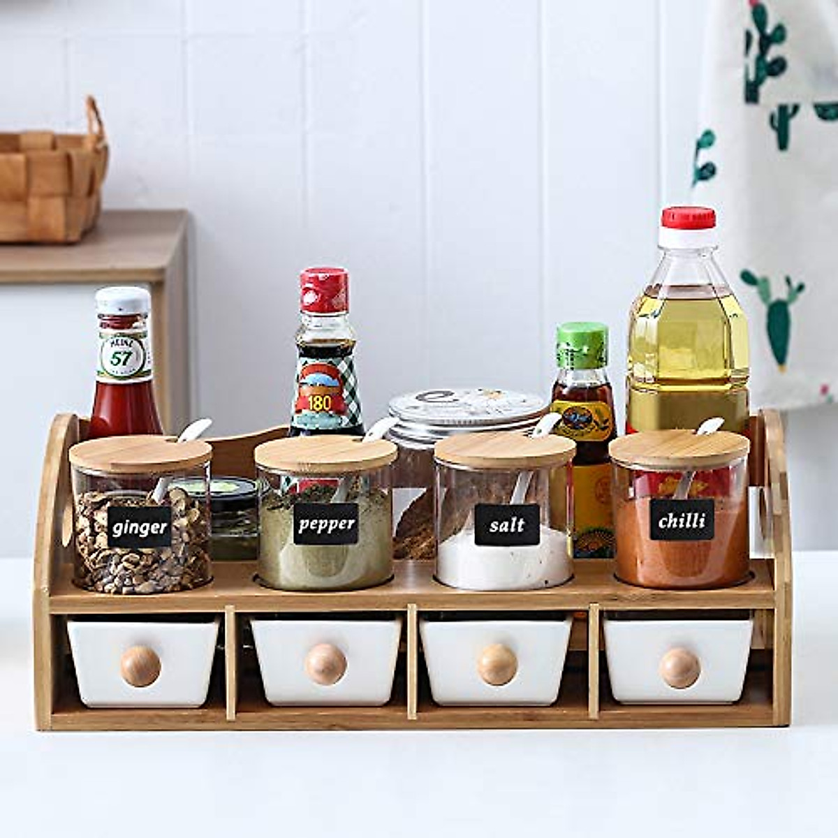 Harapu Chalkboard Labels Stickers for Food Jars, Spice, Glass, Cups, Bottles, Containers and Canisters, Decorative Reusable Waterproof Blackboard Labels - 4 Sheet (32 Pcs)