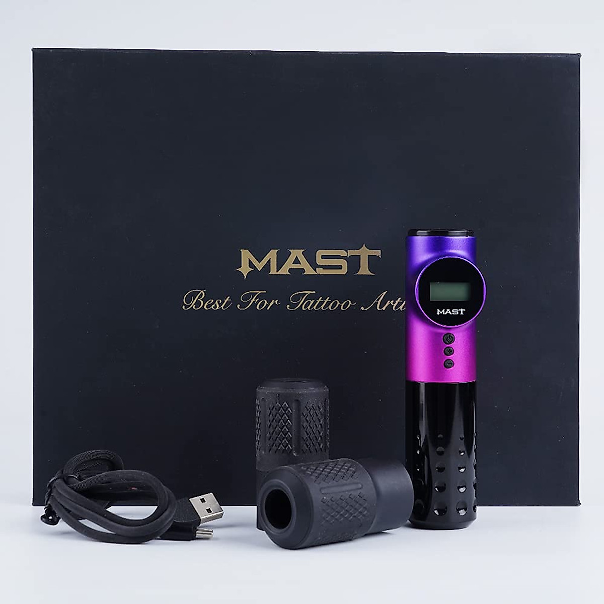Mast Archer Wireless Tattoo Pen Machine, Rotary Tattoo Gun with Powerful Motor by Mcore, 2,000mAh Battery by Mastlabs for Run Long Time 3.5mm Stroke Gradient Purple
