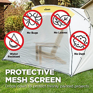 Wagner Spraytech C900038.M Large Spray Shelter with Built-In Floor & Screen, Portable Paint Booth for DIY Spray Painting, Hobby Paint Booth Tool Painting Station, Spray Paint Tent, White, Yellow