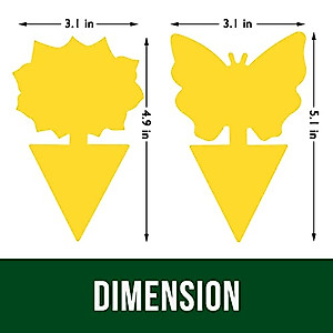 Garsum Fruit Fly Sticky Trap for Indoor and Outdoor, Fungus Gnat Killer for Houseplant,Mosquitos, Flying Insect, White Flies, 18 Pack