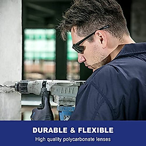 Golden Scute Tinted Safety Glasses, Anti Fog Safety Eyewear, UV Protection Safety Sunglasses, Nemesis Satety Glasses (3 Pairs, Black)