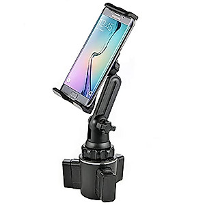 TECOTEC Universal 2 in 1 Car Cup Holder Tablet Mount, Upgraded 9" Long Neck Cup Holder iPad Holder for All Cellphones/Z Fold 3/2/Rugged Phones/Tablets up to 12.9"