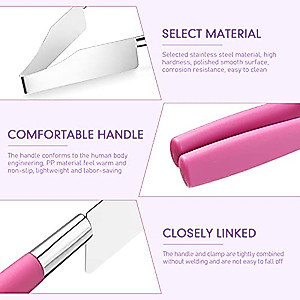 Cake Slicer Cutter Stainless Steel Cake Server Professional Cake Cutter Tongs Baking Cake Slice Device Metal Pie Knife Cake Lifter Tools Desserts Pastry Bread Pizza Devider Slicer (Rose Red,2 Pieces)