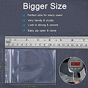 Premium 3 X 4 in (200 Count) Small Poly Zipper Bags, 2Mil Small Plastic Bags Clear, Easy Zip Open & Close, Zip Poly Bags Strong Locking Seal, Food Grade Safe, Handy Perfect for Many Uses by Valchoose