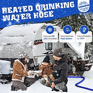 Scilulu 30FT 15FT Heated Water Hose for RV,Rv Water Hose,-45 ℉ Antifreeze Heated Drinking Garden Water Hose,Rv Accessories (15FT)