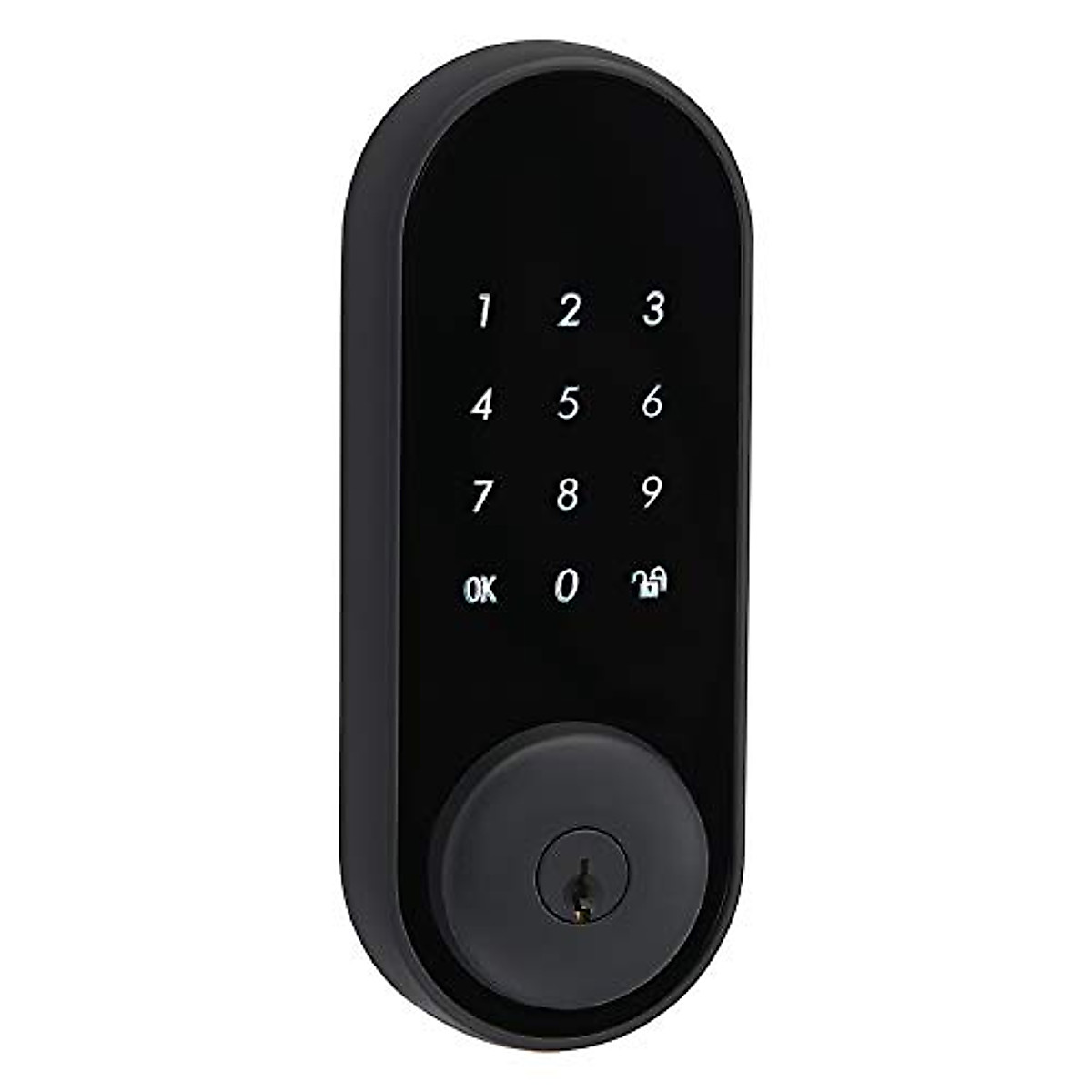 Amazon Basics Grade 2 Contemporary Electronic Touchscreen Deadbolt Door Lock - Matte Black