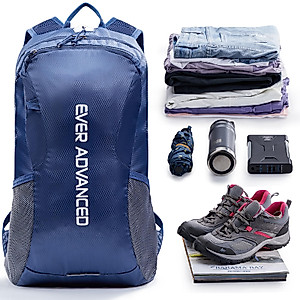 EVER ADVANCED 20L Lightweight Packable Hiking Backpack, Small Travel Water Resistant Collapsible Daypack for Men Women Camping Outdoor Black