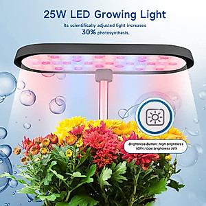 Hydroponics Growing System,8 Pods Herb Garden with 64 LEDs Full-Spectrum Plant Grow Light, Hydroponic Herb Garden with 3.5L Water Tank, 17.78'' Height Adjustable Gardening System, Black