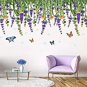 Amaonm Removable 3D Waterproof Green Plants Grass and Dandelion Wall Decals DIY Peel and Stick Decor Wall Sticker for Kids Girls Baby Bedroom Living Room Kindergarten Nursery Classroom Decoration