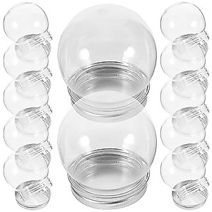 Globe DIY Clear Plastic Water Globe Snow Globe 150ml Clear Snow Globe Empty Fillable Display Jar with Screw Off Cap for DIY Crafts Christmas Holiday Home Decor 12pcs Bottles