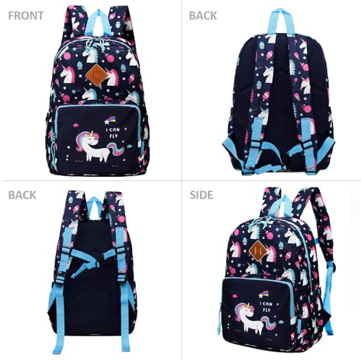 POWOFUN Kids Backpack School Bag Children Water-Resistant Cute Cartoon Travel Rucksack Backpack For Kindergarten Boys Girls with Chest Buckle