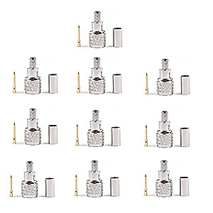 Areyourshop 10Pcs Mini-UHF Male Crimps Connector for RG-58/U Cable Motorola Antenna