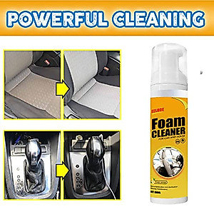 shoxil Foam Cleaner, Spray Foam Cleaner, Multifunctional Car Foam Cleaner, Foam Cleaner for Car and House Lemon Flavor, Strong Decontamination Cleaners Spray for Kitchen and Car (30ml, 3Pcs)