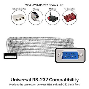 SABRENT 6-FT USB to RS-232 DB9 Serial 9 pin Adapter (Prolific PL2303) (SBT-USC6K)