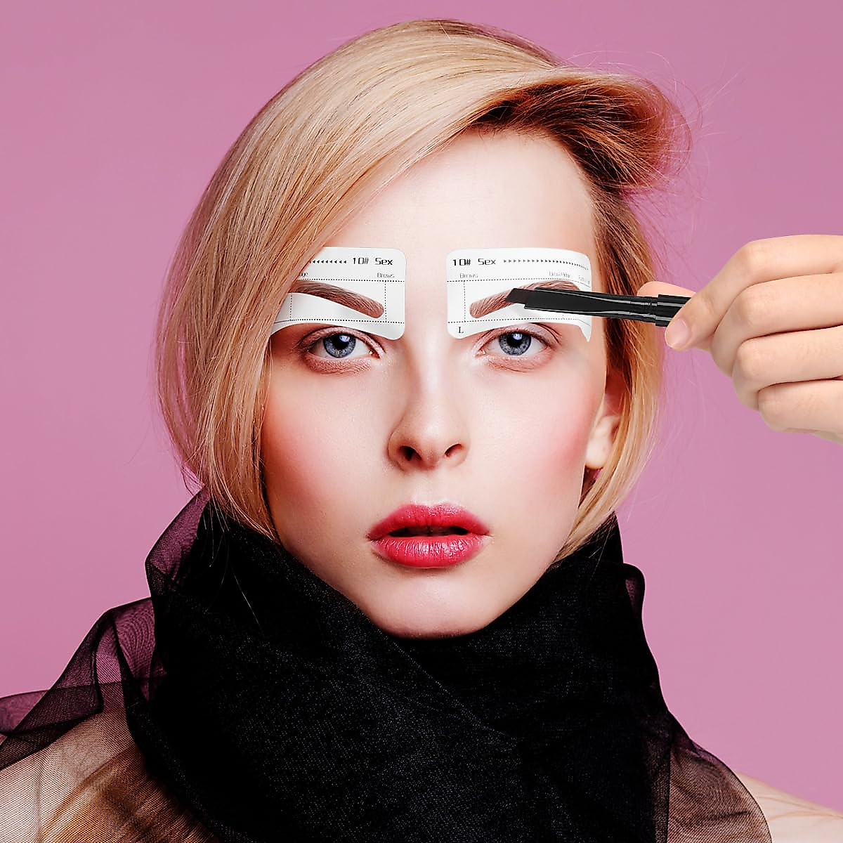 10Pcs Eye Brow Stencil Eyebrow Stencils Adhesive Eye Brow Shaping Stickers Makeup Beauty Tools for DIY Grooming