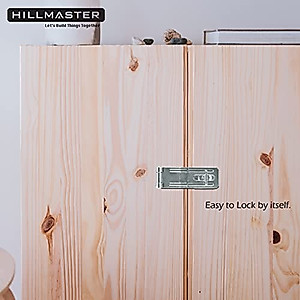 HILLMASTER 2 Pack Swivel Staple Safety Hasps, 4-1/2" Gate Door Hasp Latch with Twist Knob Safety Padlock Clasp Lock for Fence, Gate, Cabinet, Barn Door, Shed, Zinc Plated