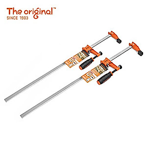 Jorgensen 2-pack Medium Duty Steel Bar Clamp Set with 600 lbs Load limit, 24-inch