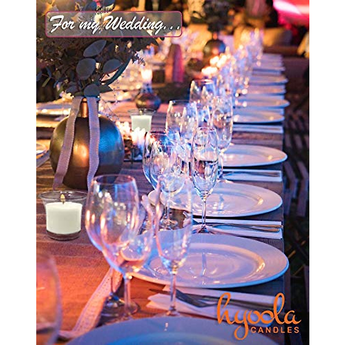 Hyoola Votive Candles - White Votives in Clear Cup - 12 Hour Burn Time Unscented Votive Candles Bulk - Pack of 12 Small Candles in Bulk - Made in Europe