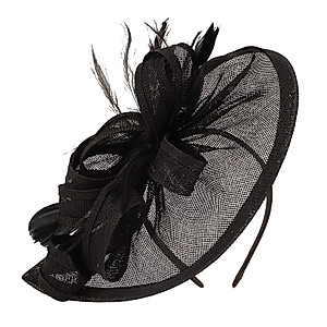 Cizoe Fascinators for Women Tea Party Hats Kentucky Derby Feather Fascinator Headbands Wedding with Hair Clip(A-Black)