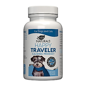 ARK NATURALS Happy Traveler Capsules, Natural Calming Treats for Dogs and Cats, Reduces Anxious and Nervous Behavior, 30 Count, Packaging May Vary,Blue,700146