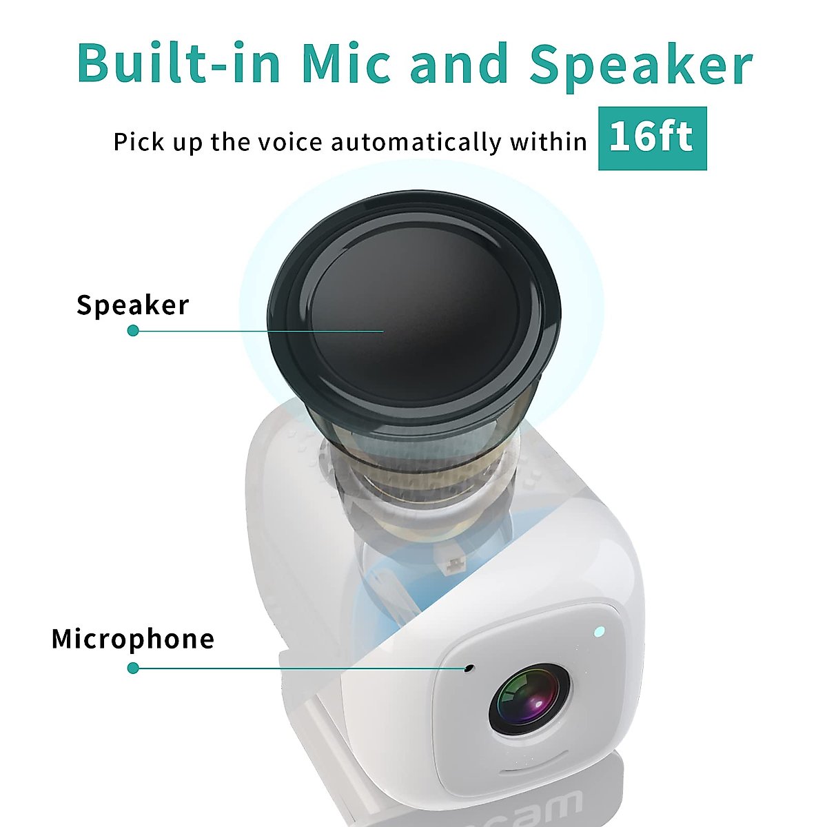SUPCAM Webcam with Microphone and Speaker, HD 2K Web Camera for Laptop Desktop Computer PC,Portable USB Web Camera with Privacy Cover,Streaming Web Cam for Recording, Conferencing, Calling (Grey)