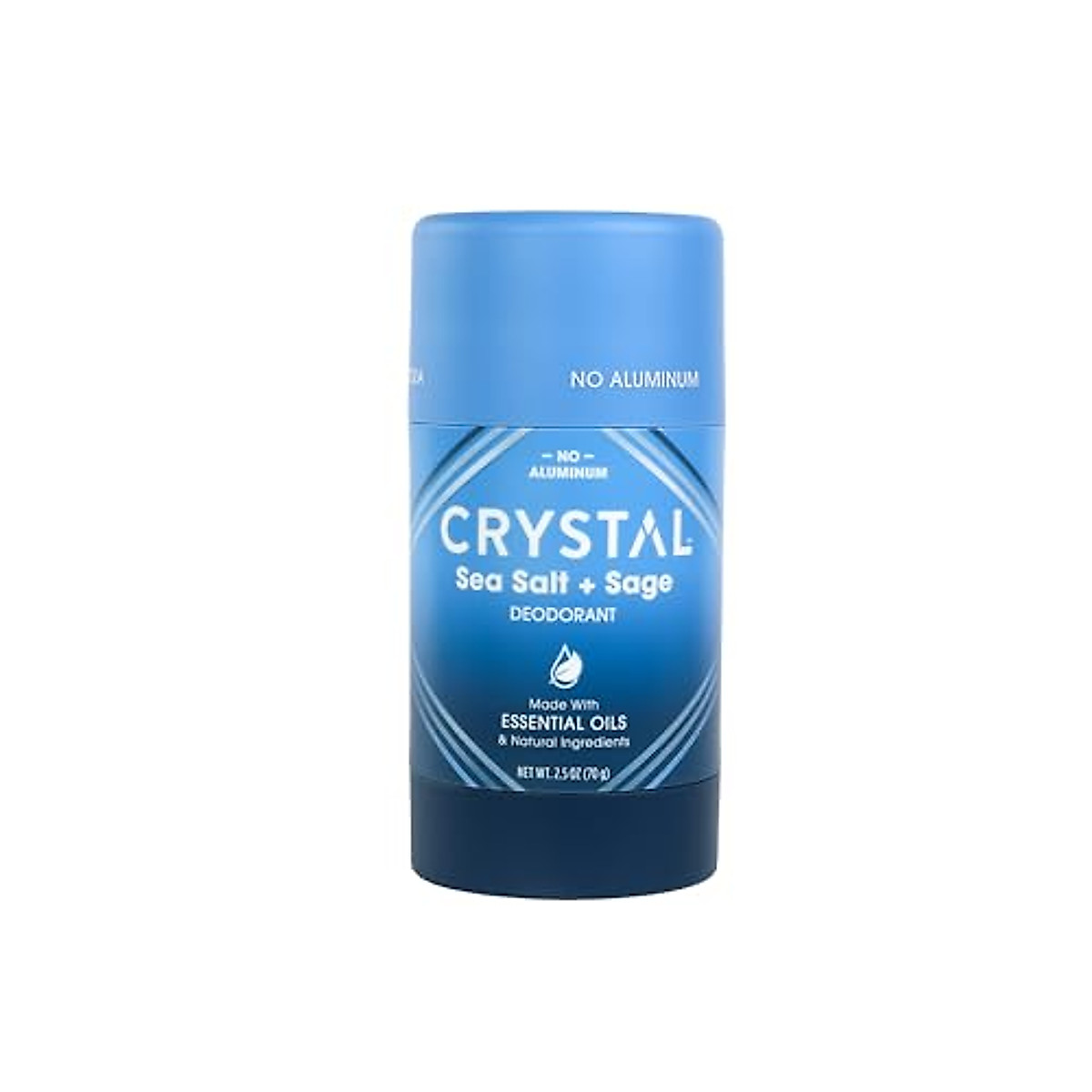 Crystal Magnesium Solid Stick Natural Deodorant, Non-Irritating Aluminum Free Deodorant for Men or Women, Safely and Effectively Fights Odor, Baking Soda Free, Sea Salt + Sage, 2.5 oz