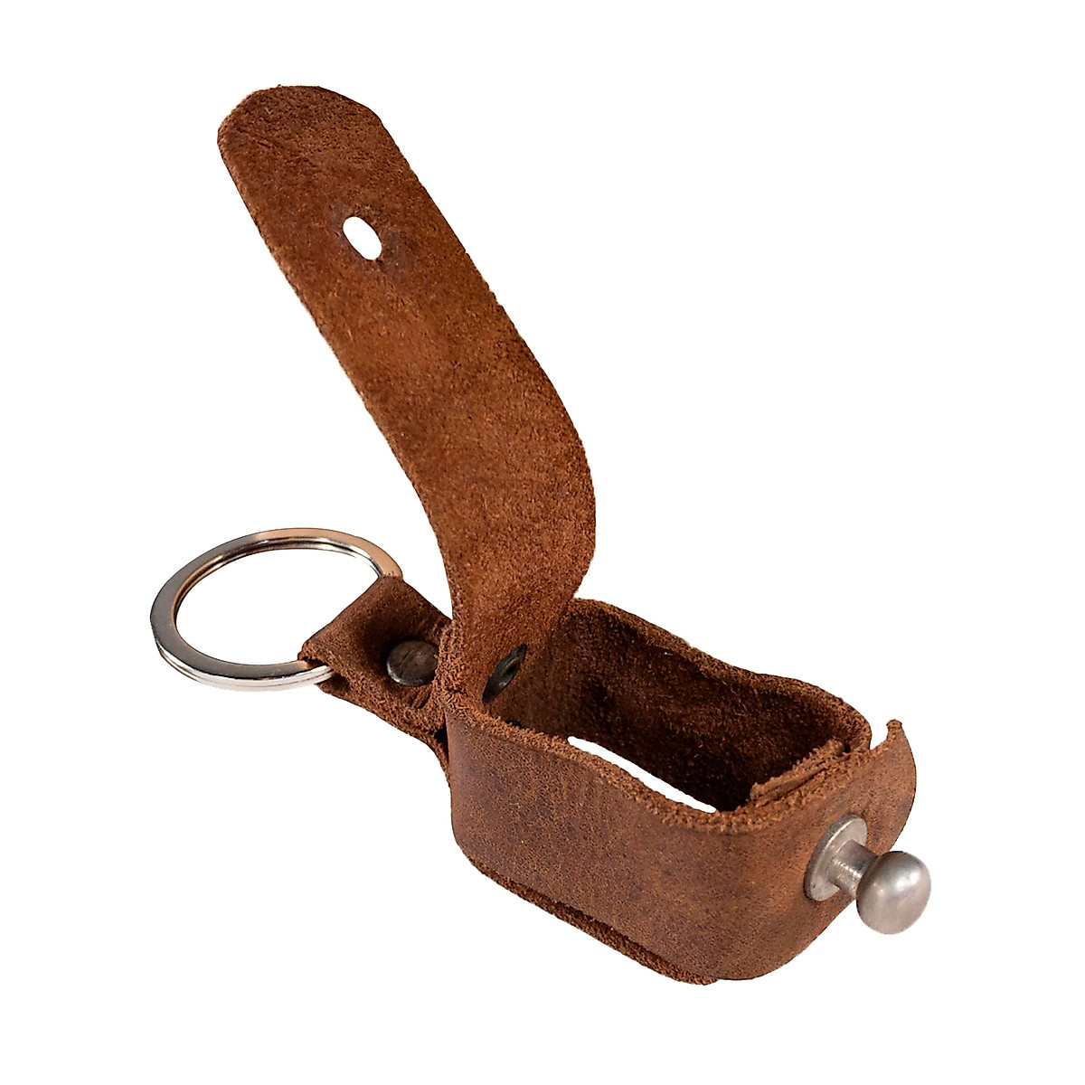 Hide & Drink, Leather Measuring Tape Holder Keychain, Key Ring Organizer, Tailor Accessories, Handmade Includes 101 Year Warranty :: Bourbon Brown