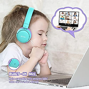 gorsun Kids Bluetooth Headphones with MIC, Children's Wireless Headphones with Microphone 85dB Volume Regulator Stereo Over-Ear Kids Headsets Earphones for Boys,Girls,Toddler,Youth