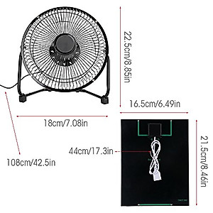 Solar Panel Powered Fan, Mini Portable Solar Energy Cooling Fan Ventilator Solar Fans for Greenhouse Travel Camping Fishing Solar Fan For Greenhouse
