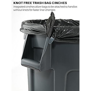 Rubbermaid Commercial Products BRUTE Heavy-Duty Round Trash/Garbage Can, 10-Gallon, Blue, Waste Container Home/Garage/Mall/Office/Stadium/Bathroom, Plastic material