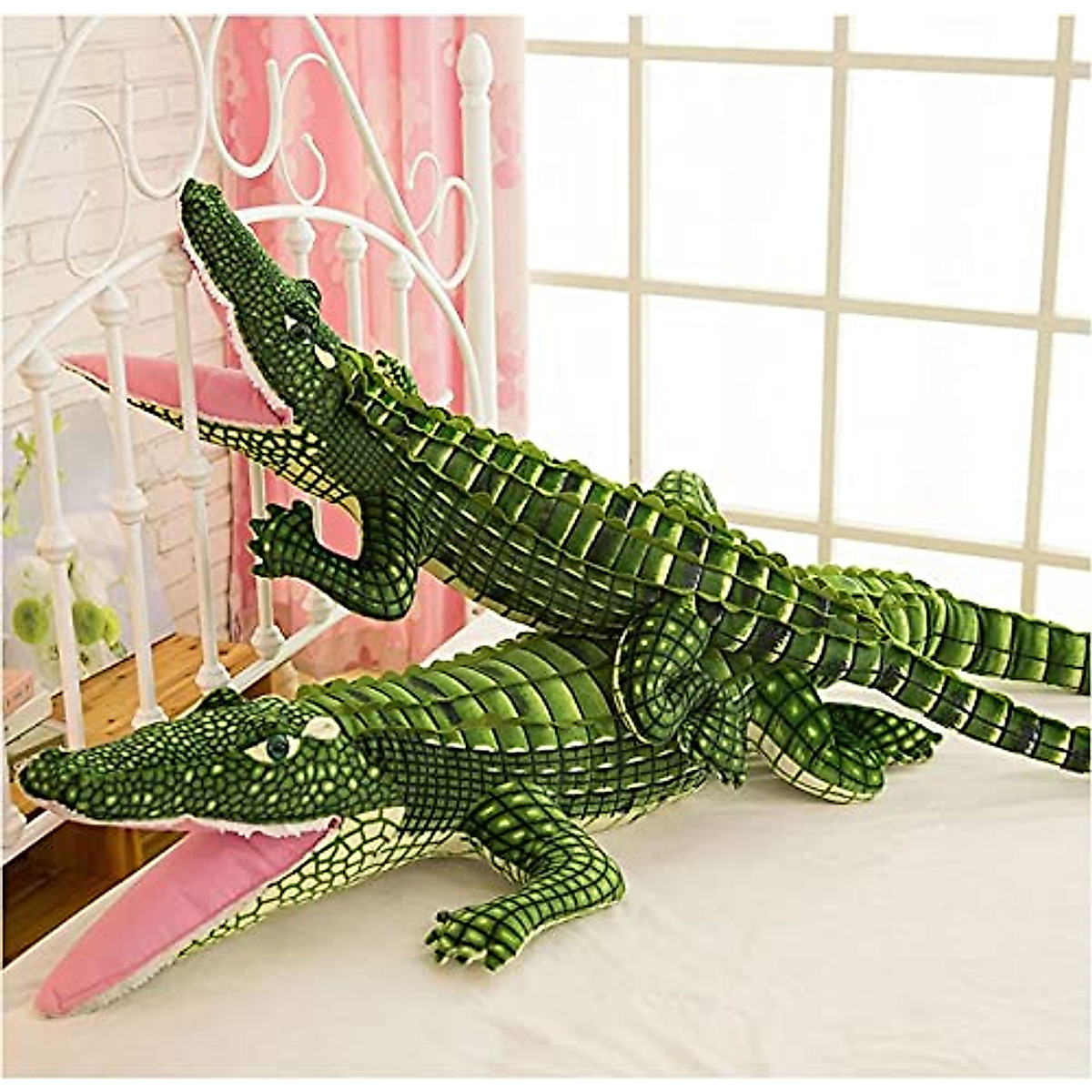XICHEN® 39" Lifesize Green Adorable Crocodile Soft Plush Toys, Large Stuffed Animals