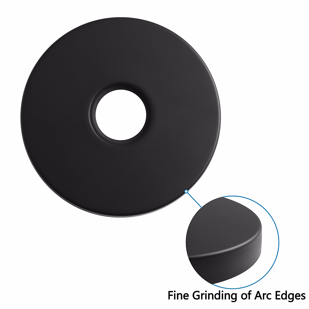 Straight Shower Arm with Flange, Ceiling Mount 3 Inches Rain Shower Head Arm Extension Replacement with Anti-Scratch Escutcheon Plate, DOLGABA Matte Black