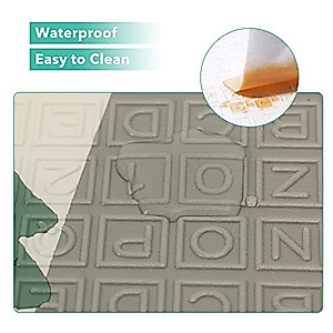 Foldable Foam Baby Playmat for Crawling,Infant Play Mat,Waterproof Anti-Slip Reversible Play Mat,Edge Reinforcement Play Mat for Playpen 71" x 79" x 0.6"