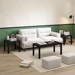 Furinno Classic Homey Square Parsons Side End Table, Set of 2, Black