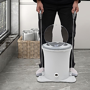 HinLIaDa Mini Manual Dehydrator Washing Machine,Portable Foot Operated Non-Electric Dehydrator, Compact Washer Spin Dryer for Baby Clothes, Underwear or Small Items, Apartment, Dorm, Camping (White)