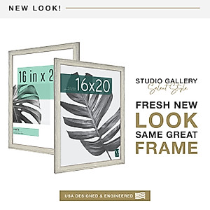 MCS Studio Gallery 16x20 Poster Frame Gray Woodgrain, Vertical & Horizontal Wall Hanging Large Picture Frame for Photos, Posters & Art Prints (1-Pack)