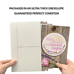 Prime Greetings Happy Birthday Card For Daughter, Made in America, Eco-Friendly, Thick Card Stock with Premium Envelope 5in x 7.75in, Packaged in Protective Mailer