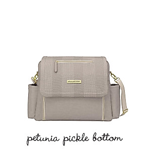 Petunia Pickle Bottom Boxy Backpack Deluxe, Diaper Bag for Parents, Stylish Baby Bag, Spacious Backpack, On-The-Go Moms, Sand Cable Stitch