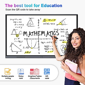 Armer 65'' Smart Board 4K UHD Touchscreen Interactive whiteboard for Classroom and Office, Built in Dual System Robust App Ecosystem for Collaboration(Wall Mount Included)