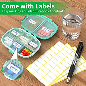 3 Pack 8 Compartments Travel Pill Box,Pill Organizer 7 Days Moisture Proof Small Pill Case for Pocket Purse Daily Portable Medicine Vitamin Holder Container(Pink+Blue+Green)