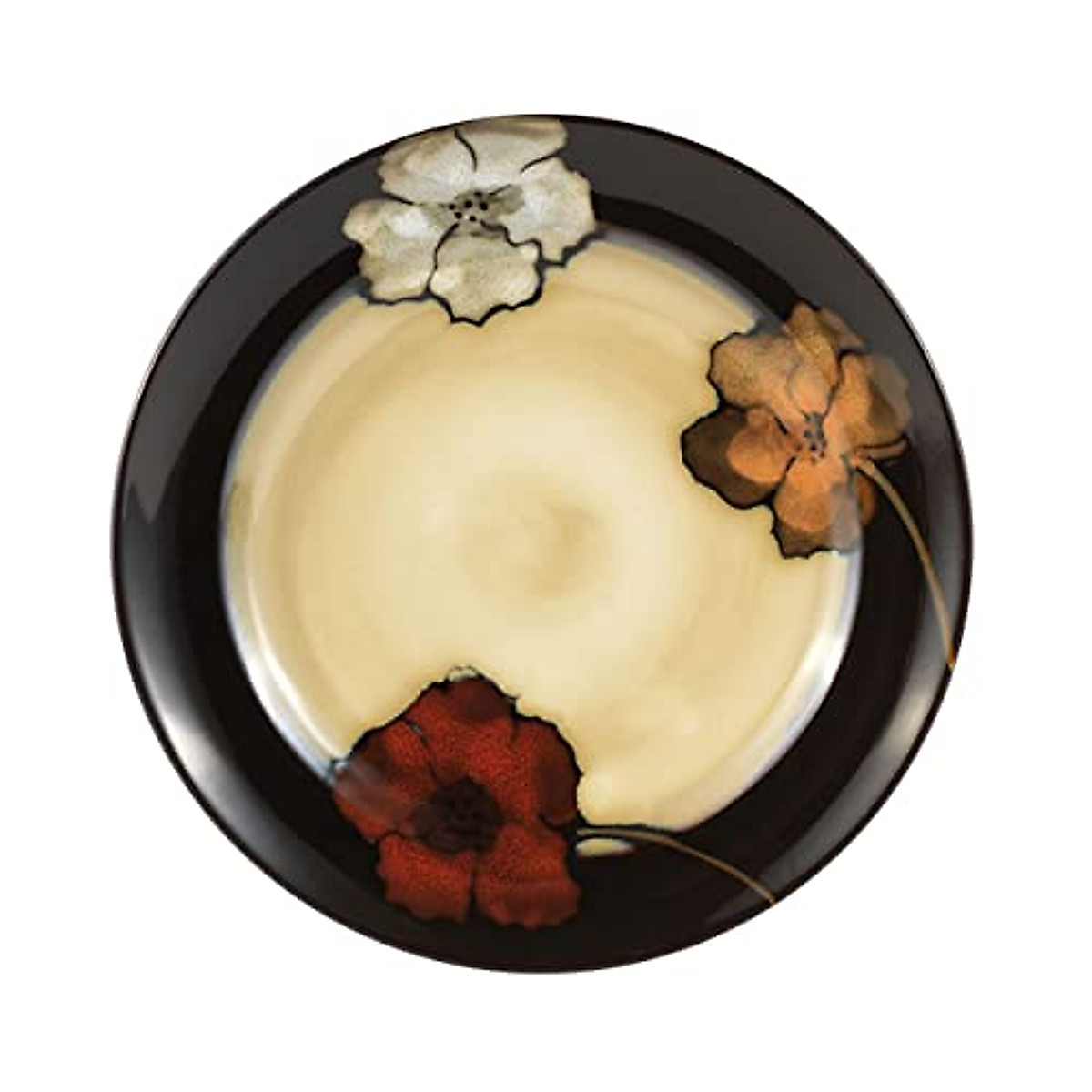 Pfaltzgraff Painted Poppies 16-Piece Stoneware Dinnerware Set, Service for 4, Tan/Assorted -