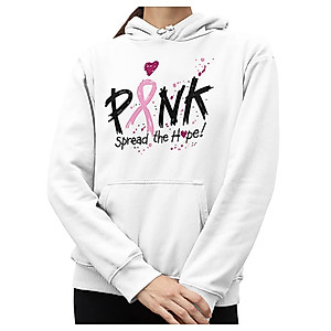 Tstars Pink October Cancer Awareness Pink Spread The Hope Unisex Hoodie XX-Large White