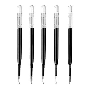 DunBong G2 Gel Ink Pen Refills, for Retractable Gel Pens, 0.5mm Fine Point, Pack of 5 (Black)