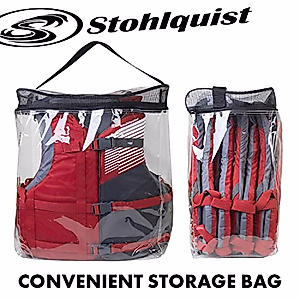 Stohlquist Fit Adult PFD Life Vest | Pack of 4 | Coast Guard Approved, Adjustable Size, Unisex, Lightweight, High Mobility, PVC Free Life Jacket - Value Pack