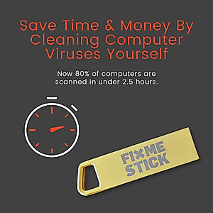 FixMeStick Gold Computer Virus Removal Stick for Windows PCs - Unlimited Use on Up to 5 Laptops or Desktops for 2 Years - Works with Your Antivirus