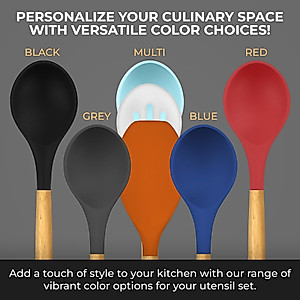 Kaluns Silicone Kitchen Utensils Set, Premium Non Stick Silicone Cooking Utensils Set - 21 Pcs Wooden Handle Silicone Spatula Set 446°F Heat Resistant - Kitchen Gadgets Home Essentials