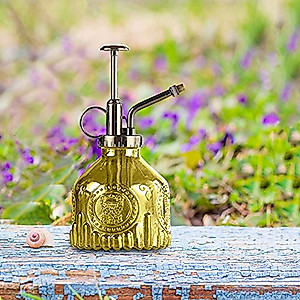 Flat Sprinkler Gardening Glass Retro Spray Watering Watering Air Pressure Can Can Watering Patio & Garden (Yellow, One Size)