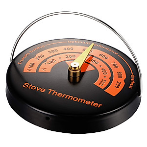 Frienda Wood Stove Thermometer Magnetic, Oven Temperature Meter Stove for Wood Burning Stoves Top, Avoiding Gas Stoves Pellet Stoves Chimney Pipe Damaged by Overheat(1 Piece)