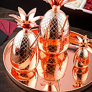 Restaurantware 12-inch Round Stainless Steel Serving Tray: Perfect for Bars, Restaurants and Catered Events - Copper-Plated Party Tray for Cocktails and Snacks - 1-CT - Restaurantware