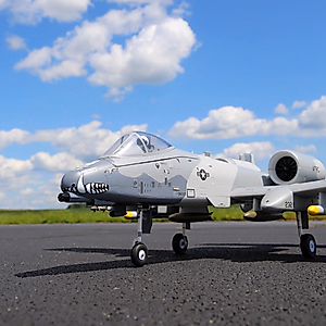 E-flite RC Airplane A-10 Thunderbolt II Twin 64mm EDF BNF Basic Transmitter Battery and Charger Not Included with AS3X and Safe Select EFL011500